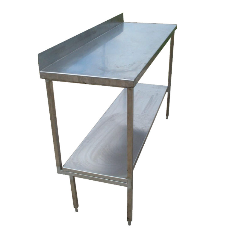 Stainless Steel Bench 1.5m with Shelf Hire from Queensland Hire | Est. 1980