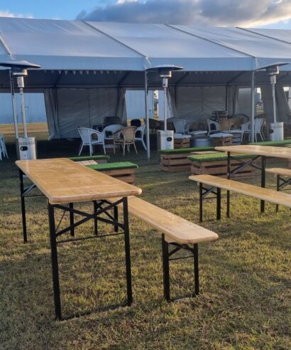 Timber Bench Hire from Queensland Hire | Est. 1980