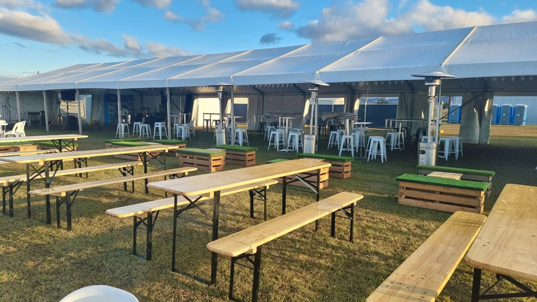 Timber Bench Hire from Queensland Hire | Est. 1980