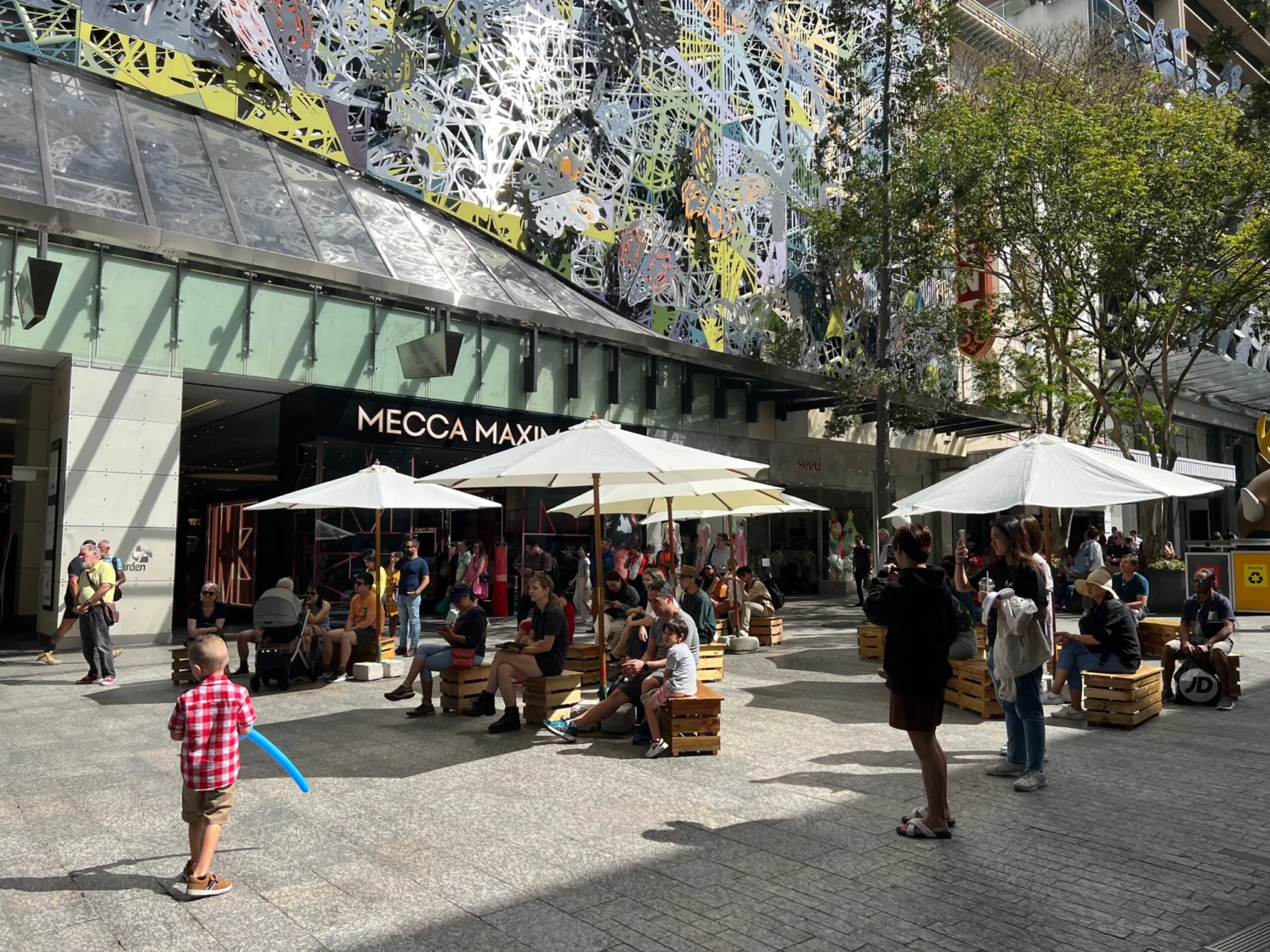 Market Umbrella 3m - Ivory Hire from Queensland Hire | Est. 1980