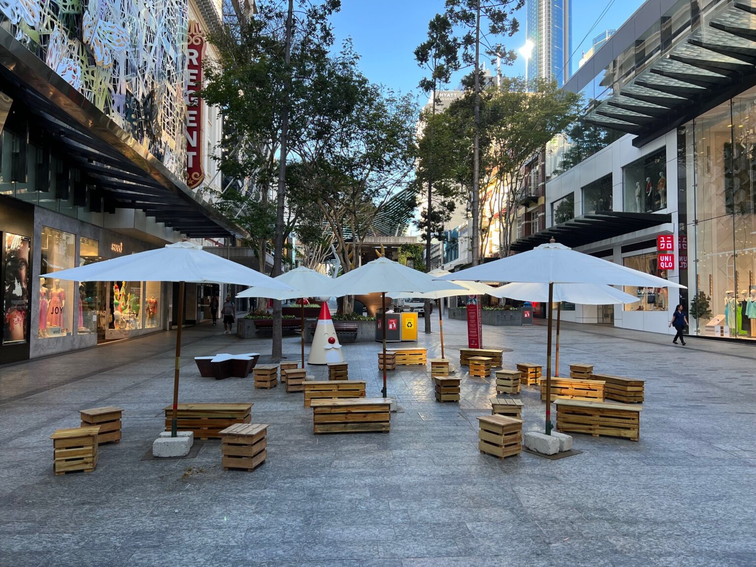 Pallet Bench - Varnished Hire from Queensland Hire | Est. 1980