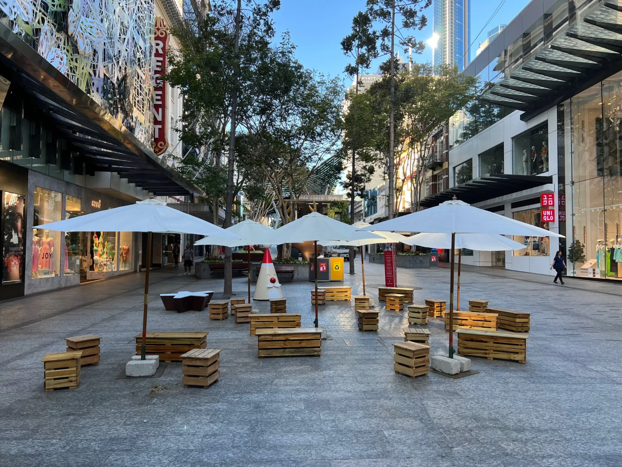 Market Umbrella 3m - Ivory Hire from Queensland Hire | Est. 1980