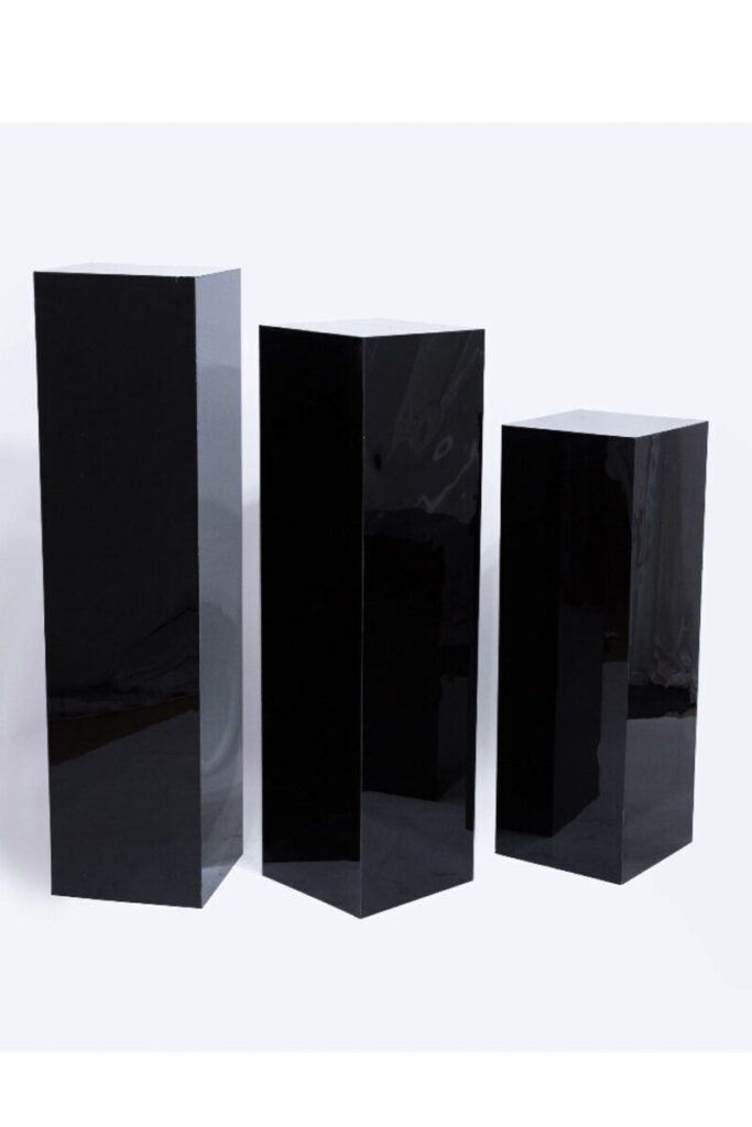 Acrylic Plinth Gloss Black - 1100mm Hire from Queensland Hire | Est. 1980