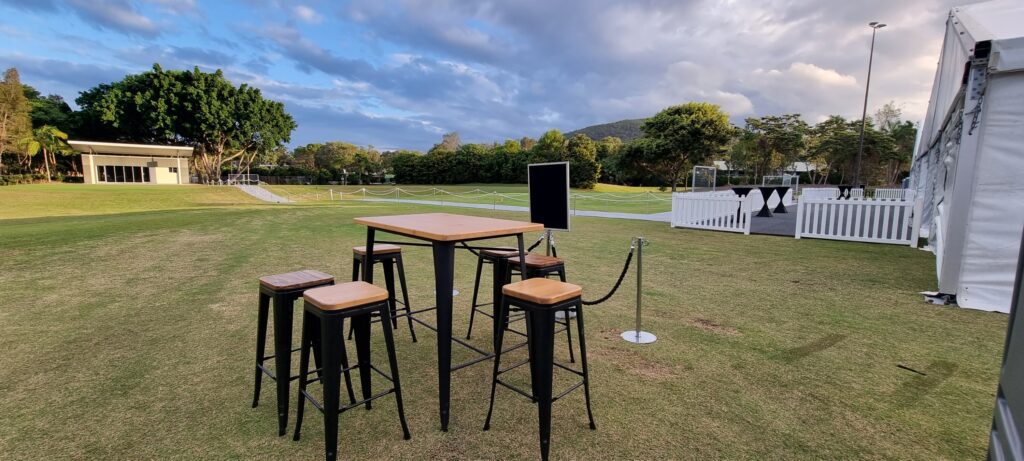 Bar Stool Tolix Black (Timber Top) Hire from Queensland Hire | Est. 1980